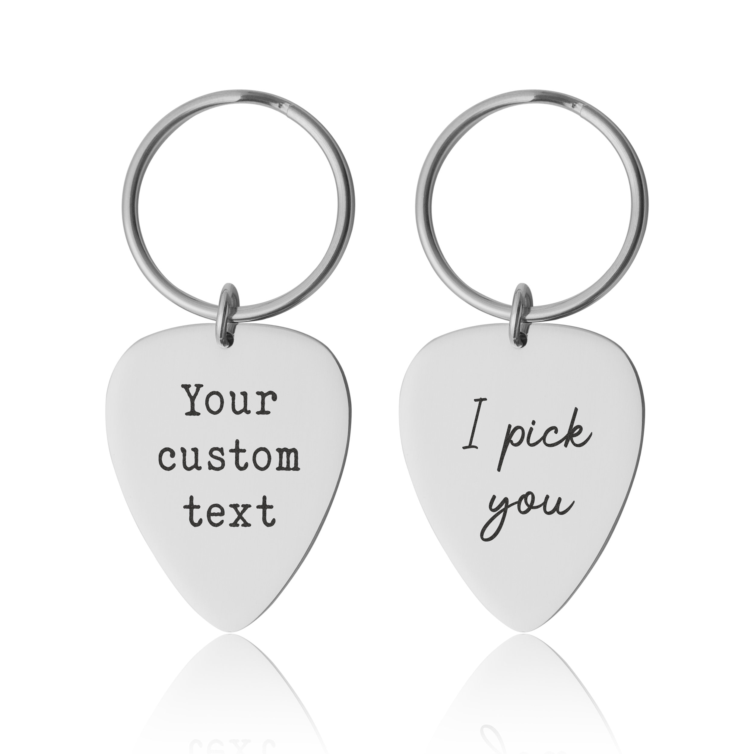 Custom Guitar Pick Keychain, Gift for Boyfriend, Girlfriend ...