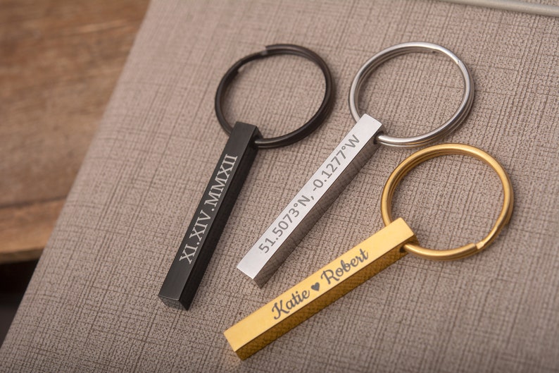 Personalized Star Map by Date Bar Keychain, Engraved Night Sky, Custom ...