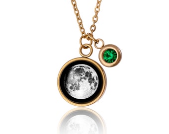 Custom Moon Phase Necklace, Birth Moon Necklace, Anniversary Gift for ...