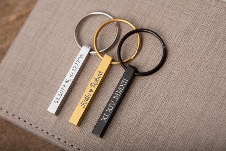 Personalized Star Map by Date Bar Keychain, Engraved Night Sky, Custom ...