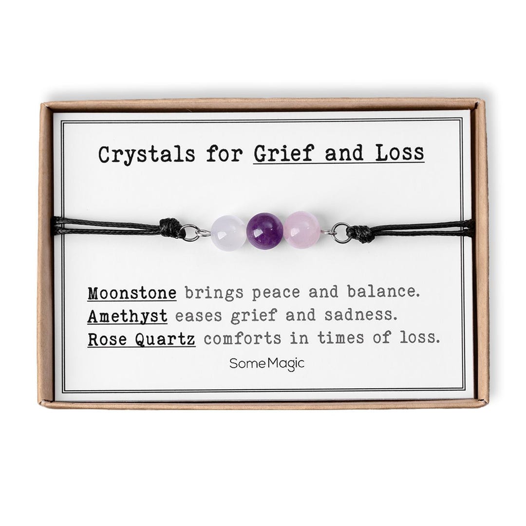 Grief and Loss Bracelet - Adjustable Cord Jewelry With Natural ...