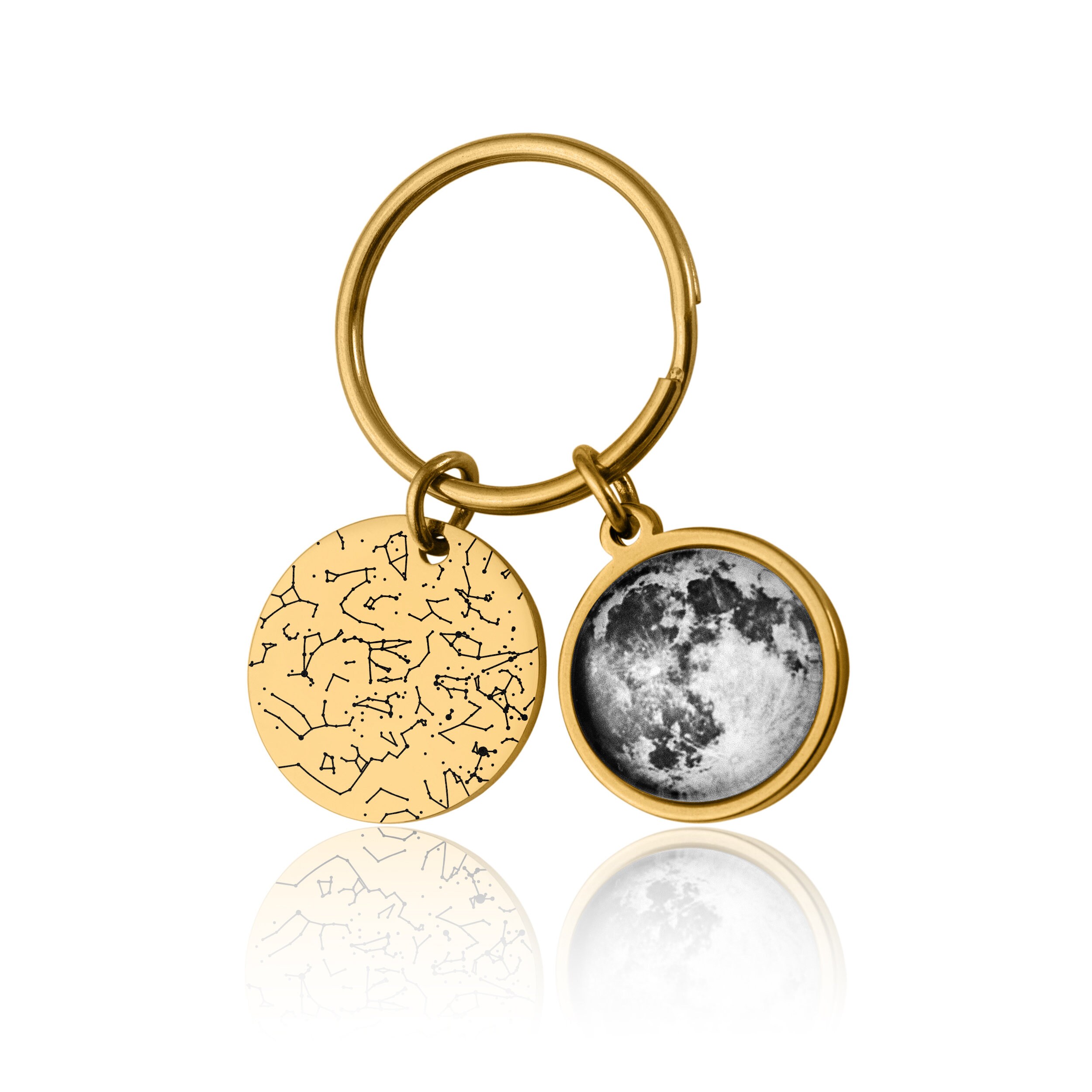Star Map and Moon Phase Keychain, Custom Birth Moon Phase, Star Map by ...