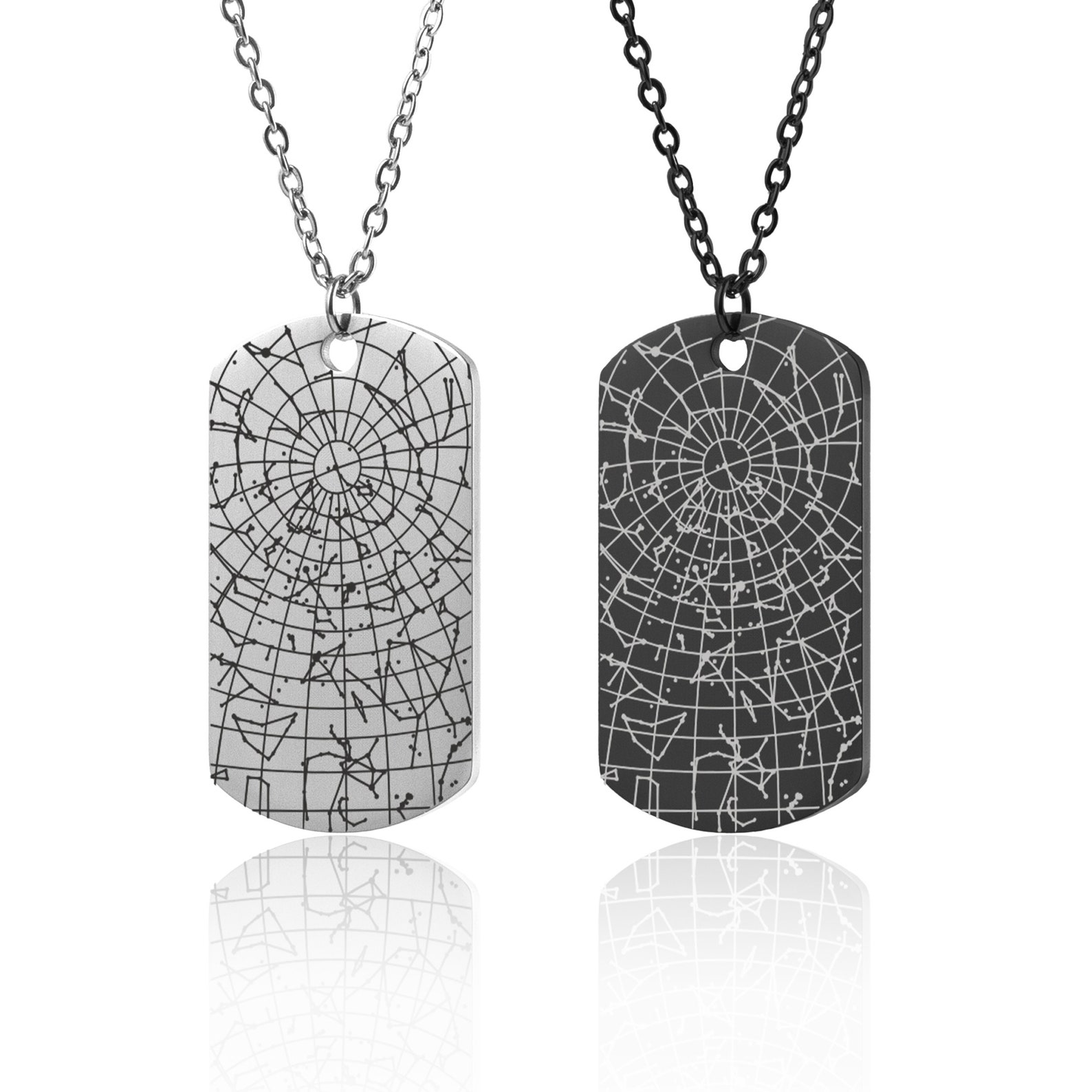 Star Map by Date Dog Tag Necklace, Boyfriend Gift, 1st Anniversary Gift ...