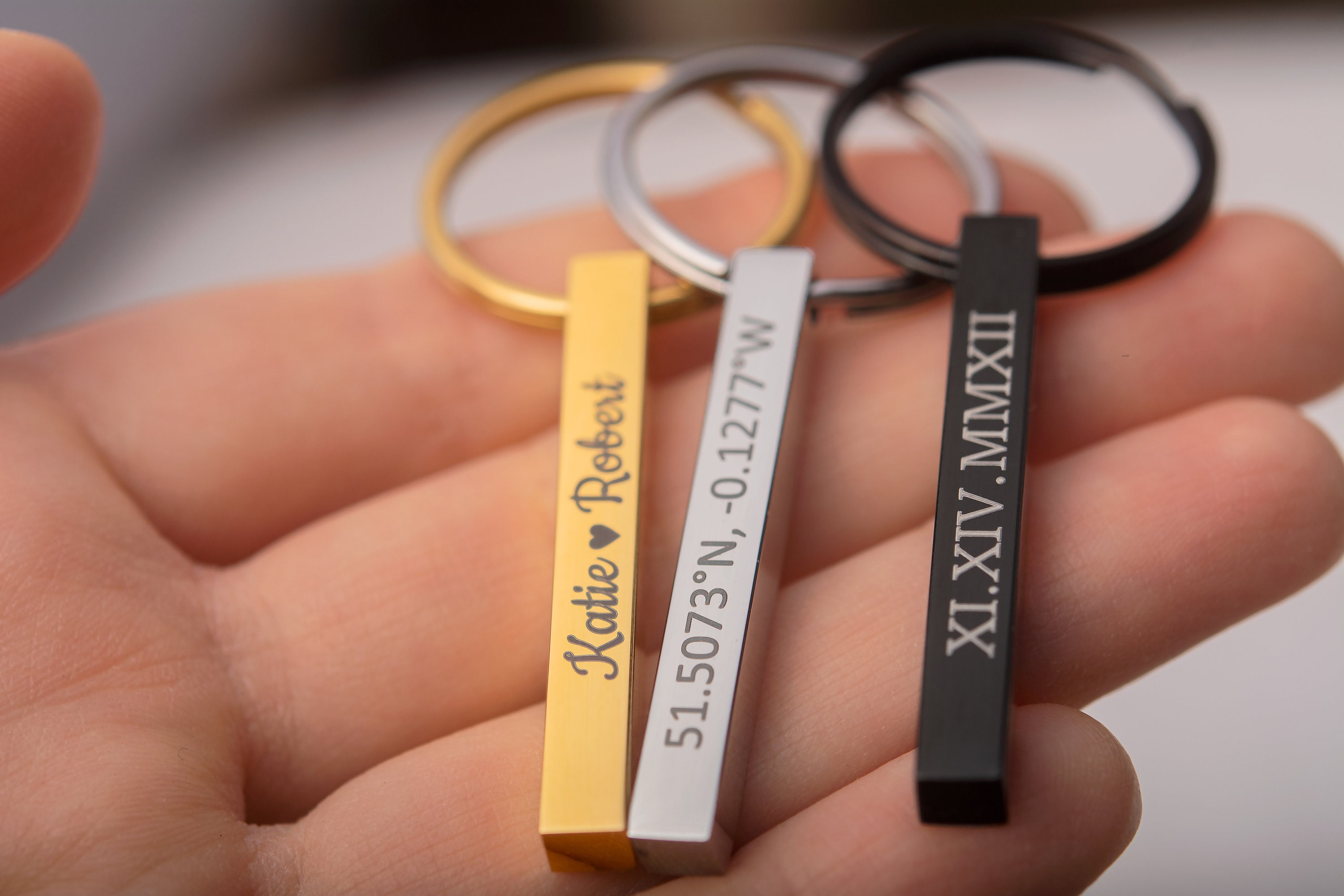 Personalized Star Map by Date Bar Keychain, Engraved Night Sky, Custom ...