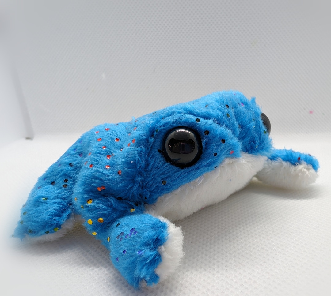 Frog Plush - Sparkly Blue Plushie Frog Toy - by Froogandboog - Etsy