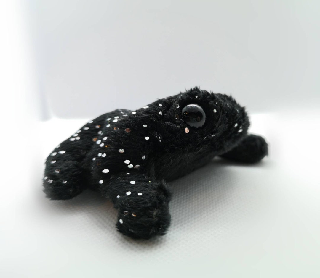 Frog Plush - Black Sparky Frog Plushie - by Froogandboog - Etsy