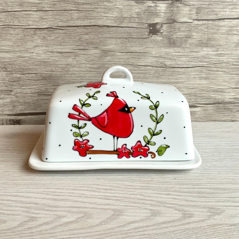 Red Butter Dish - Etsy