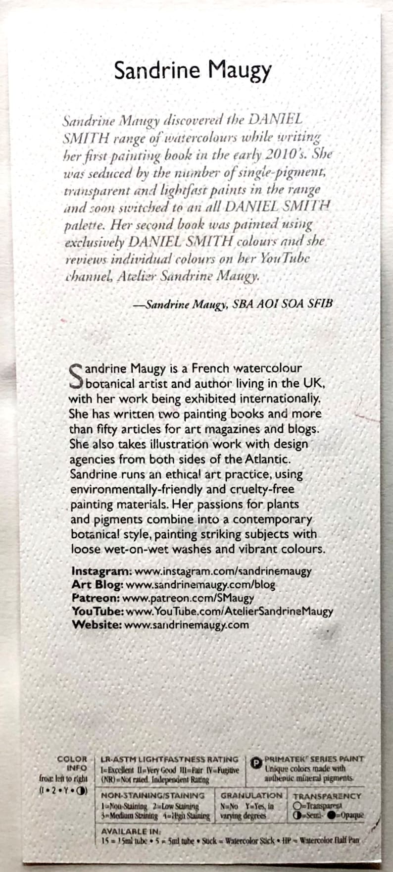 Official Daniel Smith Sandrine Maugy Palette - Dot Card - Etsy Australia