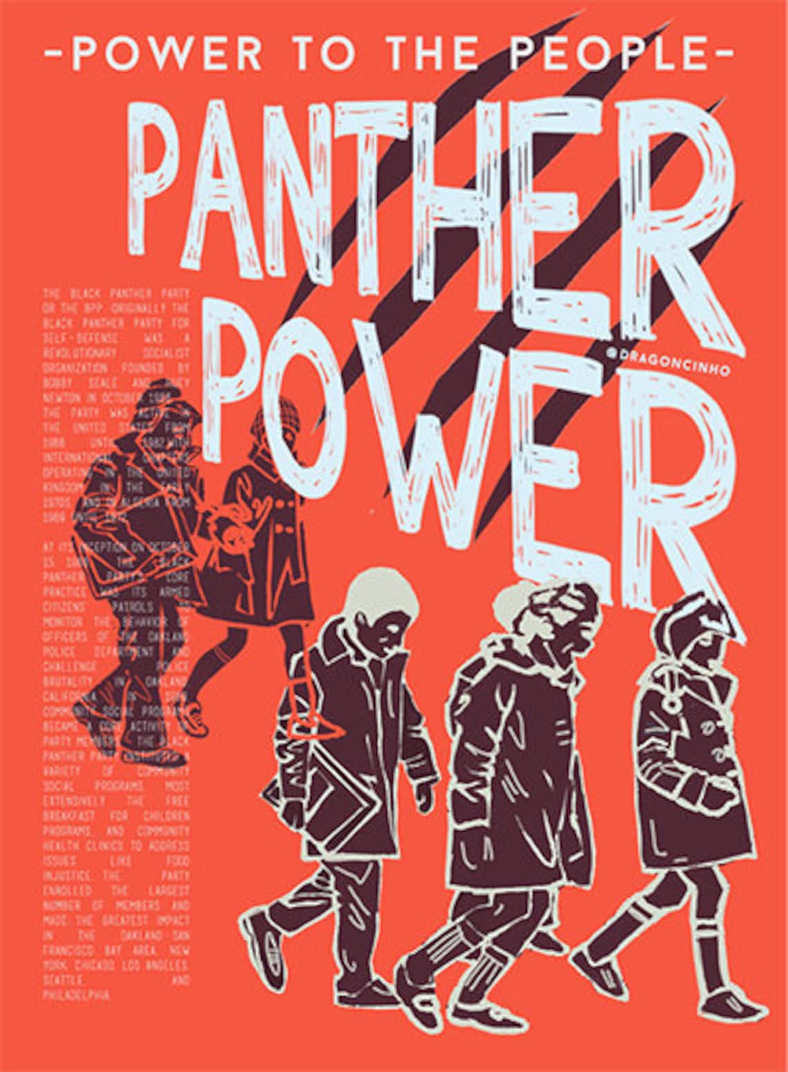 Black Panthers Poster Panther Power Print A4 ORIGINAL | Etsy