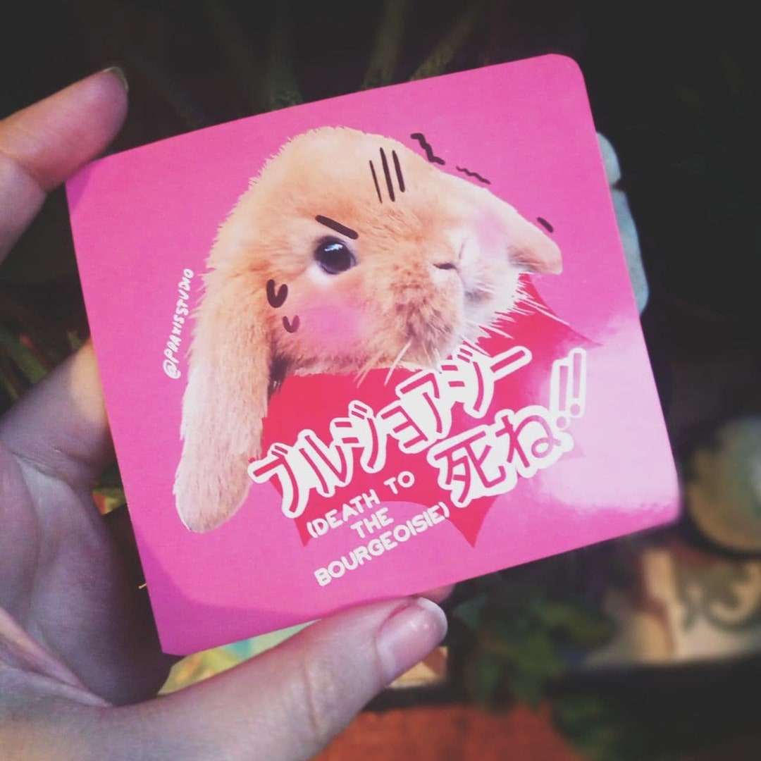 Bourgeoisie leftist socialist bunny rabbit sticker - Etsy España