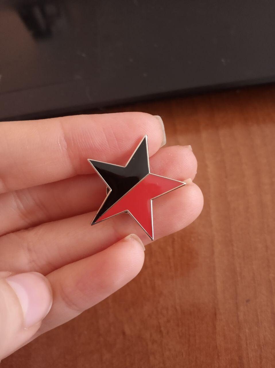 Anarcho Communist Syndicalist Black and Red Star Pin Enamel - Etsy