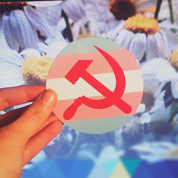 Trans Communist Hammer and Sickle Symbol Sticker - Etsy