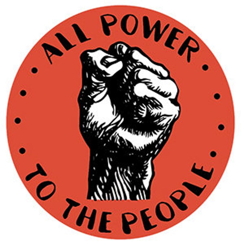 All power to the people red sticker | Etsy