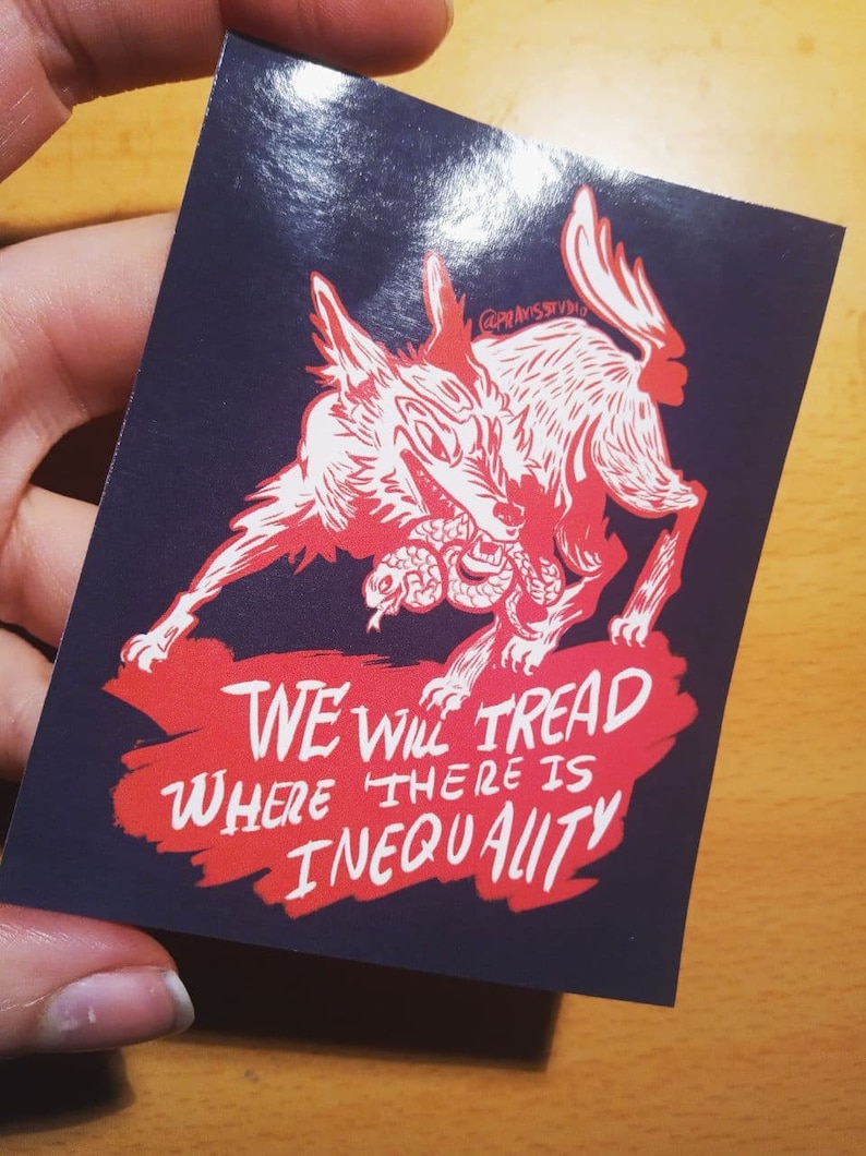 We Will Tread Where There is Inequality Wolf Sticker - Etsy