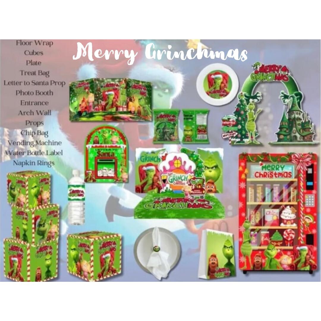 Grinch Holiday Bundle Templates - Etsy