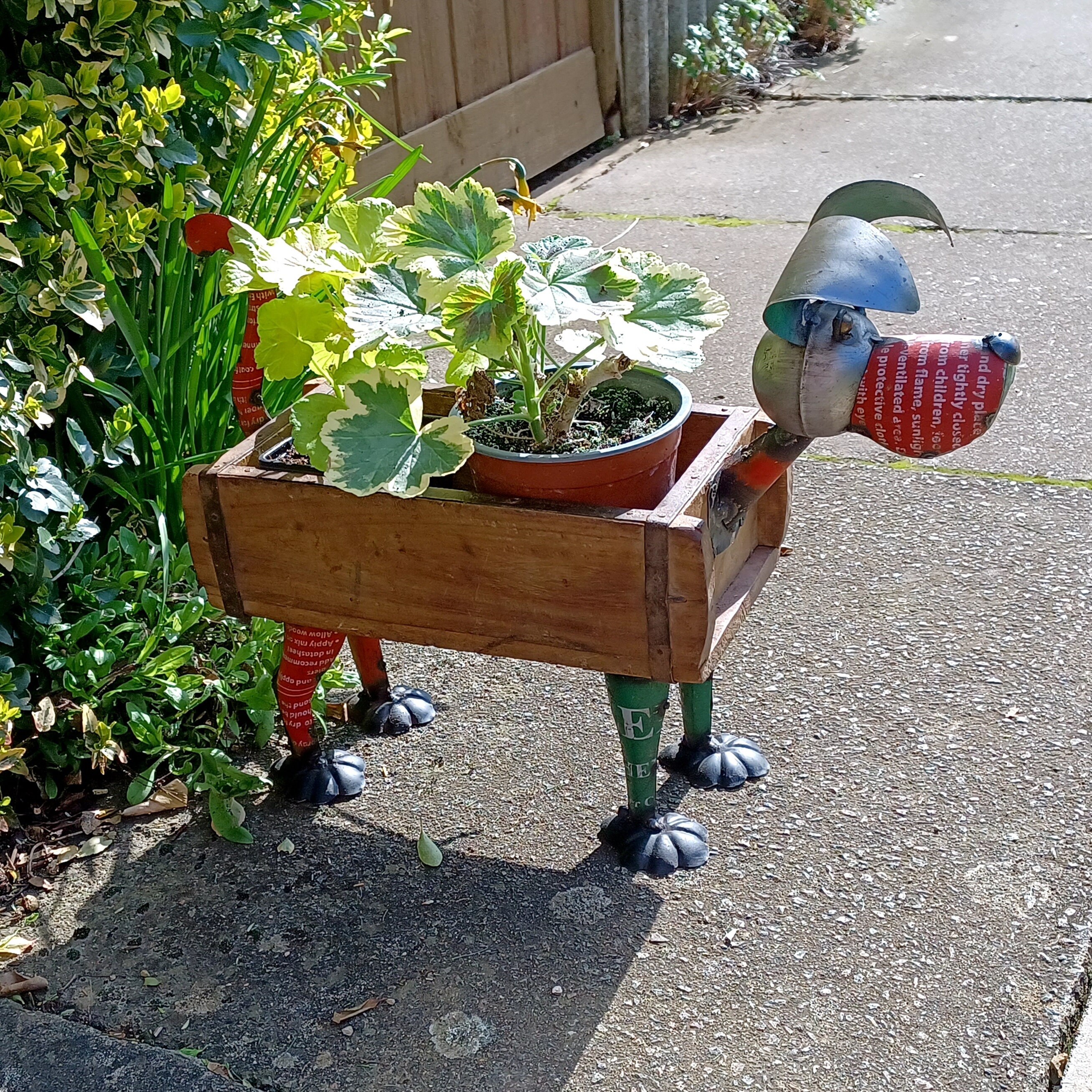 Dave the Dog Upcycled Metal Barrel Planter - Etsy