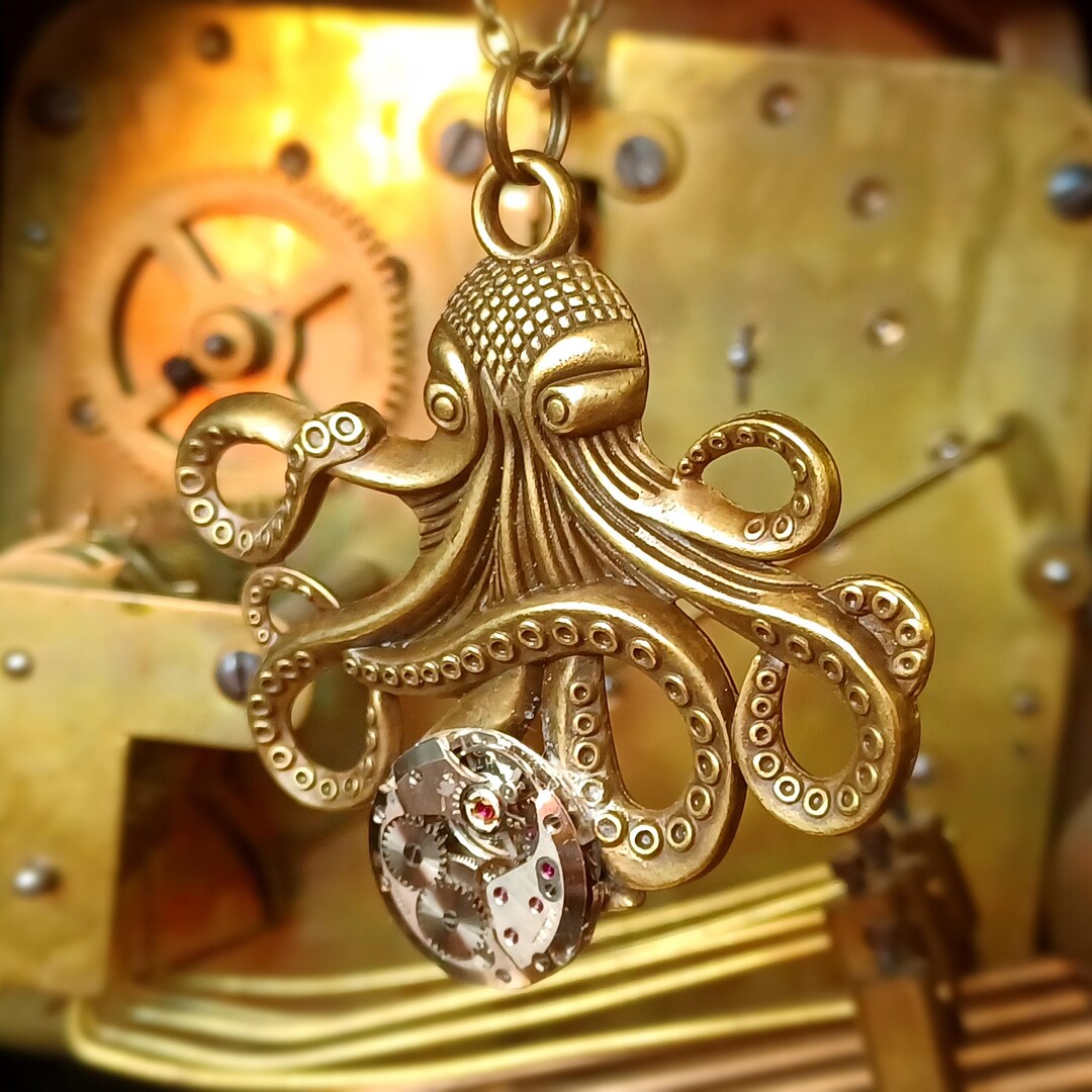 Steampunk Octopus Watch Mechanism Pendant - Etsy