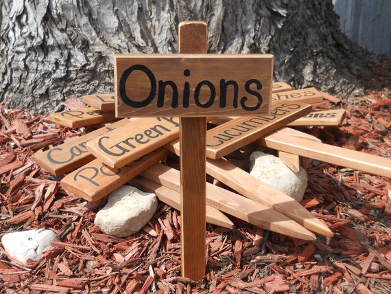 Items similar to Garden Stakes, Garden Row Markers for Vegetable Garden ...