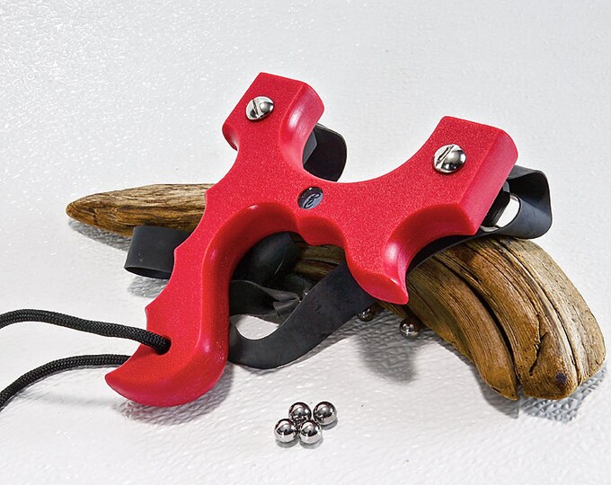 Slingshot, Red Textured HDPE Catapult, the Menace, Hunters Gift, Right ...