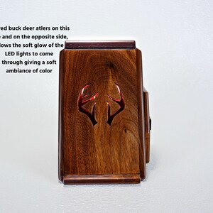 Wooden Book Holder, Dark Walnut and Exotic Black Palm, LED Color ...