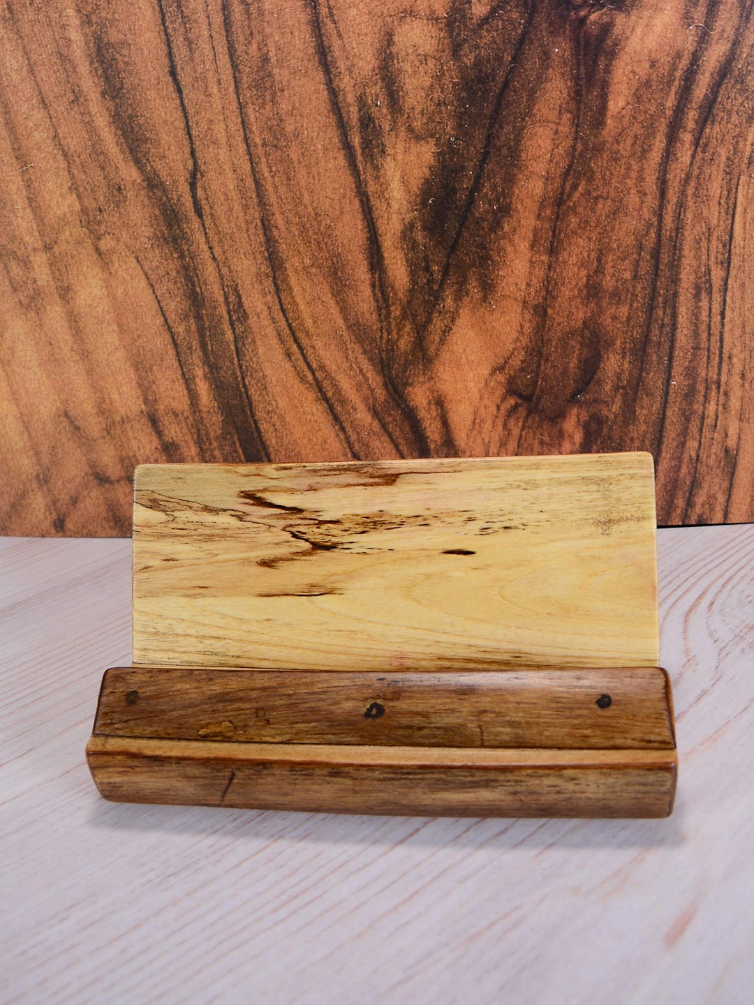 Handmade Wooden Cell Phone or iPad Tablet Holder Made of Ash Wood, Desk ...