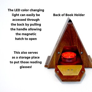 Wooden Book Holder, Dark Walnut and Exotic Black Palm, LED Color ...