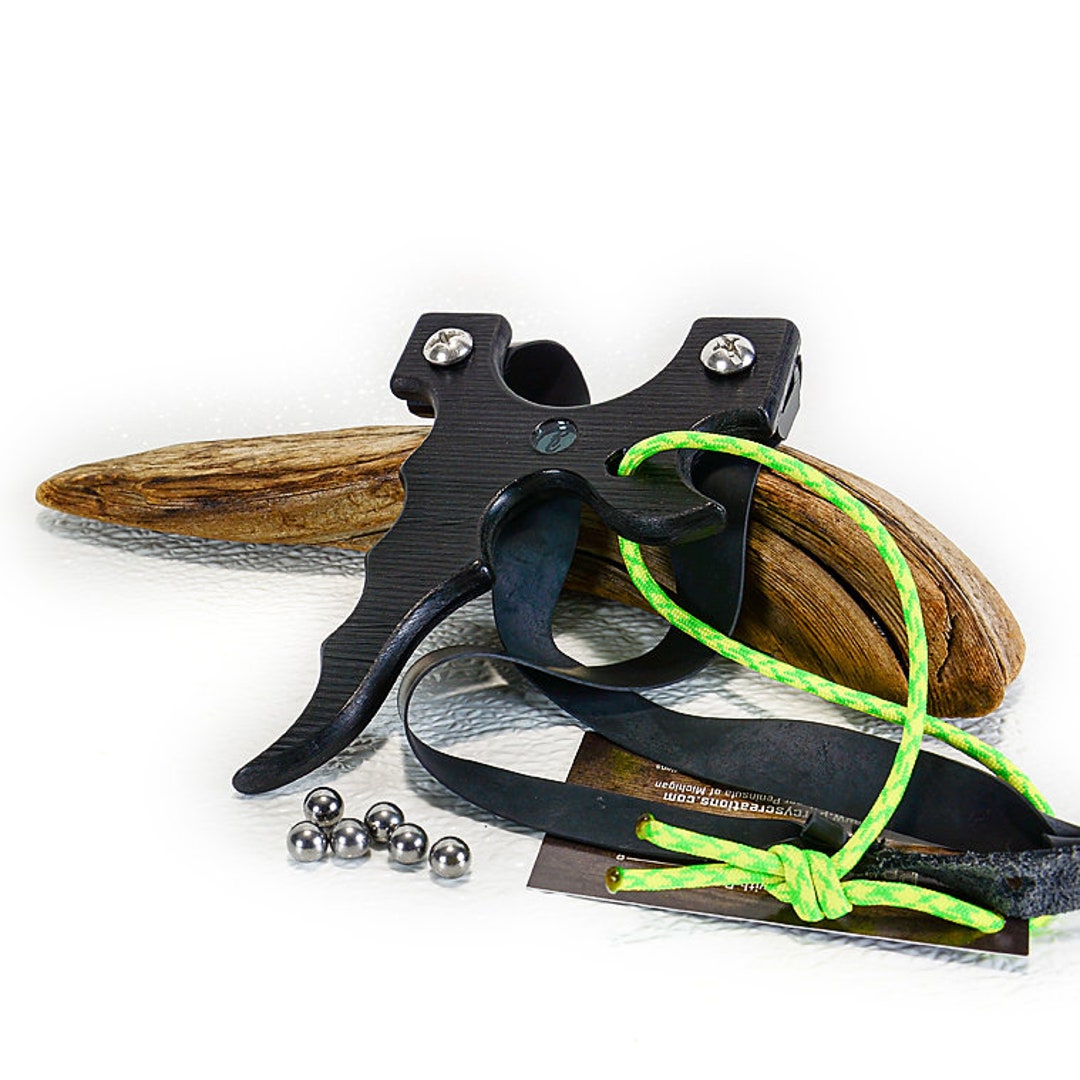 Slimline Black HDPE Slingshot: the Twister, Right Handed Catapult - Etsy