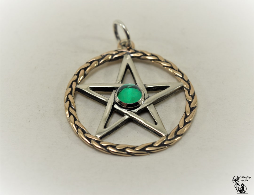 1.4 Inch Pentacle Handmade in Sterling Silver With Ancient Bronze or ...