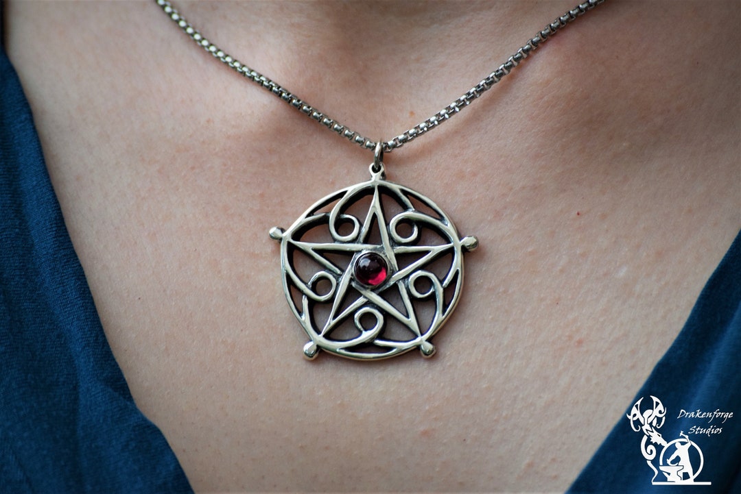 Handmade Sterling Silver Pentacle With Bezel Set 6mm Lapis - Etsy