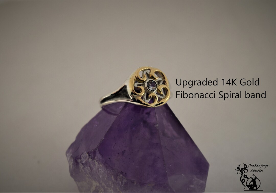 UPGRADE Fibonacci Pentacle Signet Ring 14K Gold or .925 Sterling Silver ...