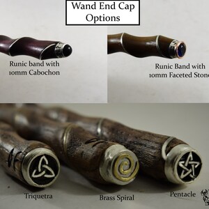 Hand Carved Spiral Wand With Metal Inlay and Quartz Crystal With ...