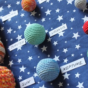 Crocheted Solar System, Set of Stuffed Planets in Textile Bag - Etsy