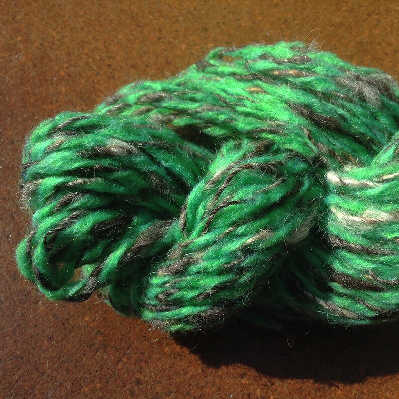 Green and Heather Grey 2-ply Handspun Wool Yarn - Etsy