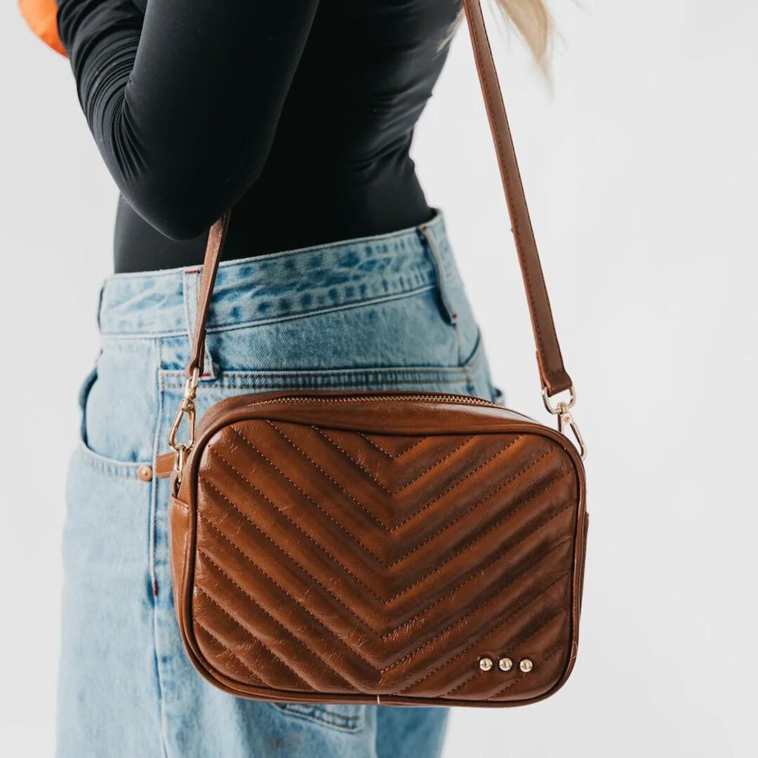 Quilted Coco Crossbody Mocha-purse-crossbody- Purse-qulited Crossbody ...