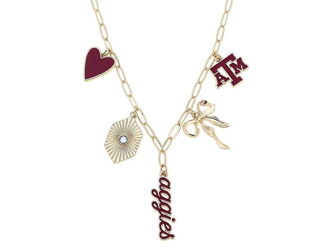 Aggie Paper Clip Charm Collector Necklace-aggie Necklace-charm Necklace ...