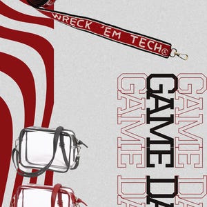 Red Stadium Clear Crossbody Purse: Vegan Leather, Game Day Approved ...