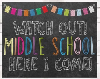 Middle School Sign | Etsy