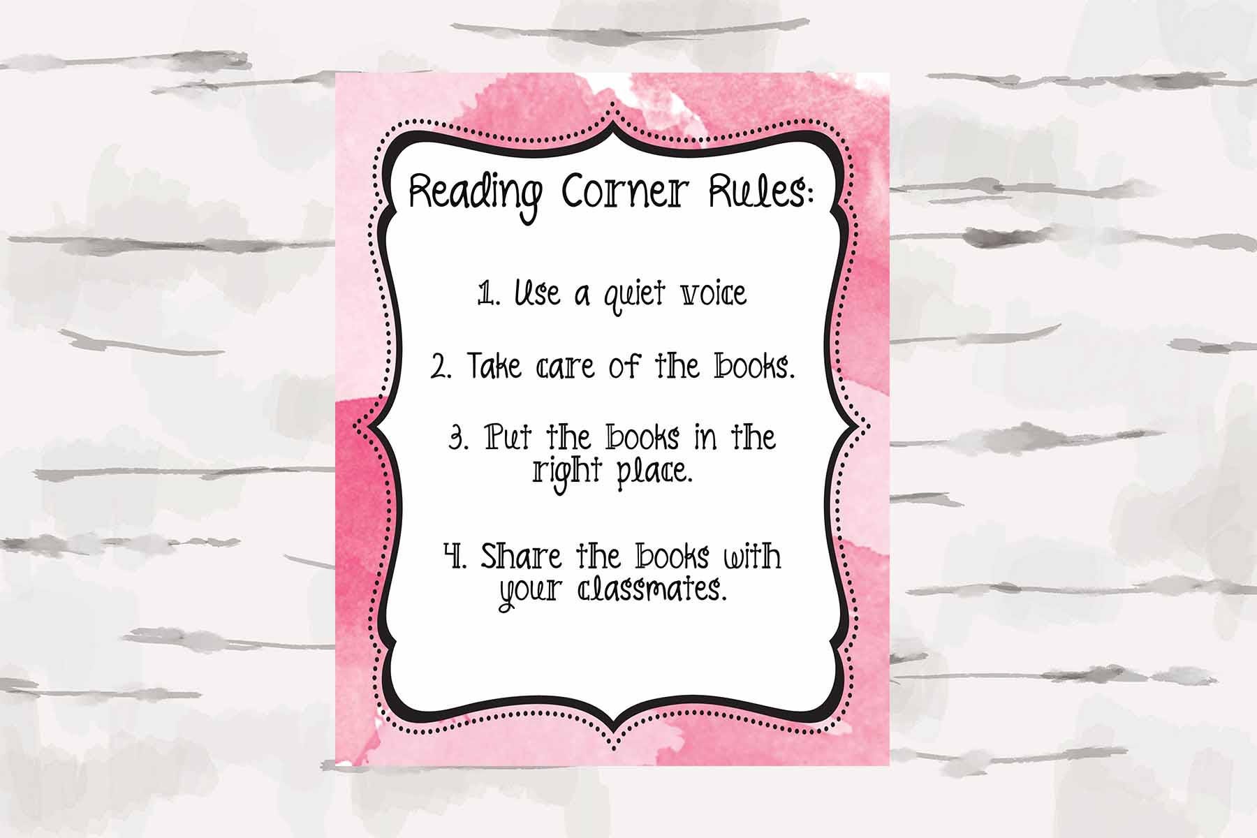 Reading Corner Rules Classroom Decor Tropical theme instant | Etsy