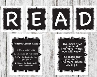 Reading corner quote | Etsy