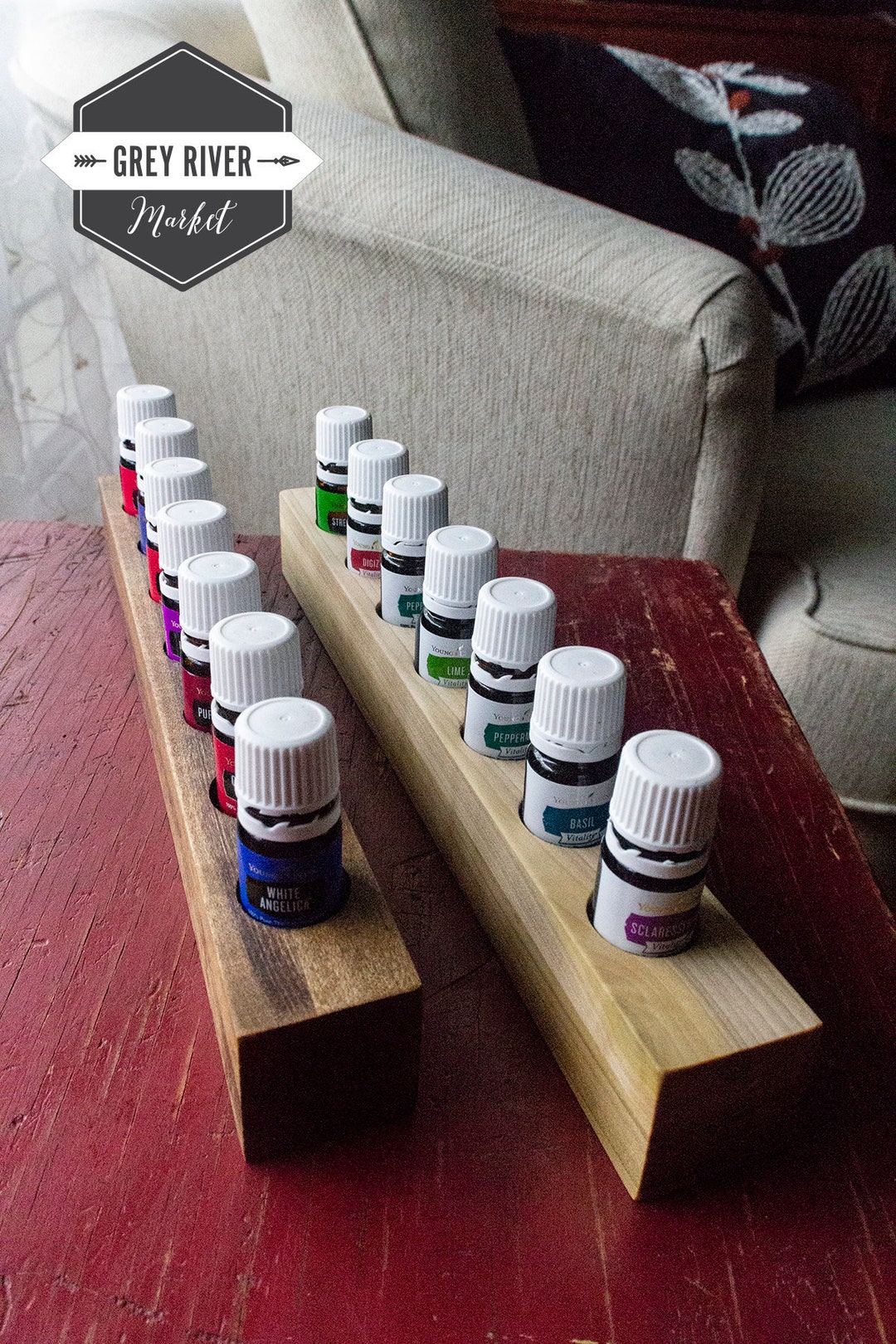 Essential Oils Rack for Young Living 12", 24", or 36" Long / 7, 14, or ...