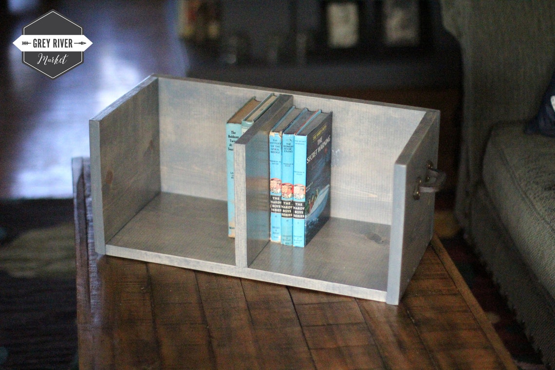 LARGE Tabletop Bookshelf Box With Center Divider and Optional - Etsy