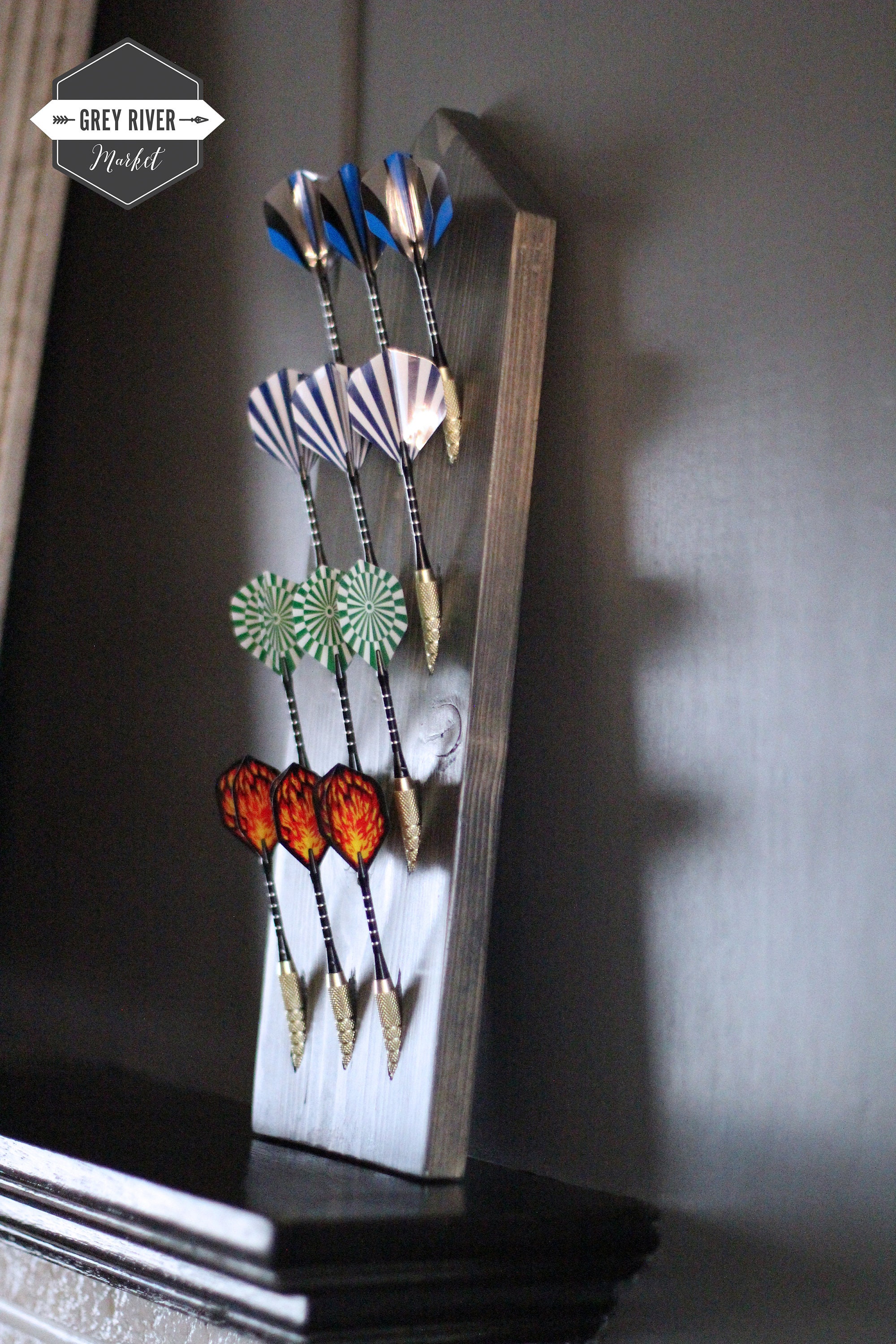 Wall-mounted Dart Holder: White Pine Rack for 12 Darts - Etsy
