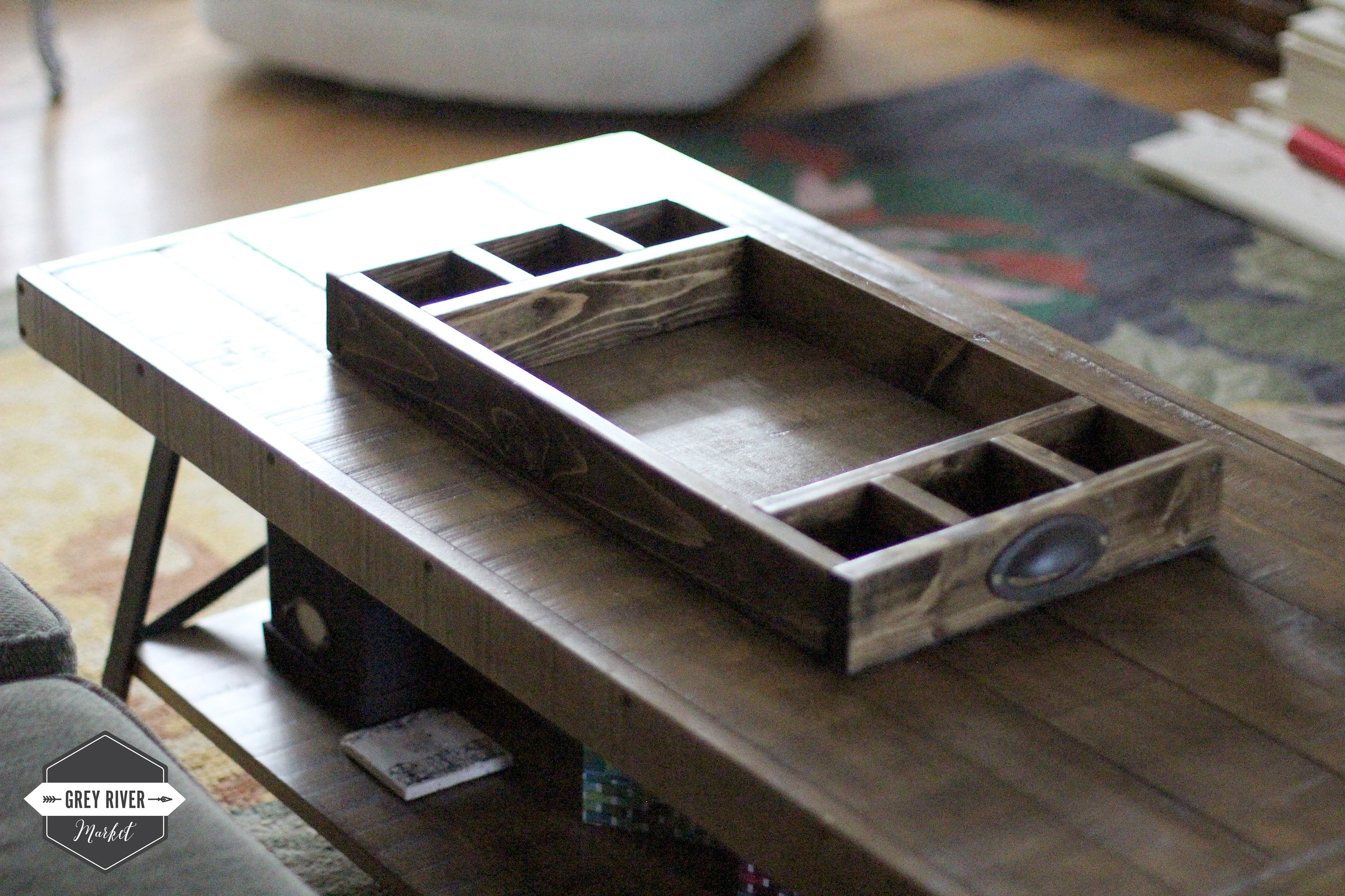 Rustic Walnut Wine Glass Tray: Farmhouse Wooden Serving Box - Etsy