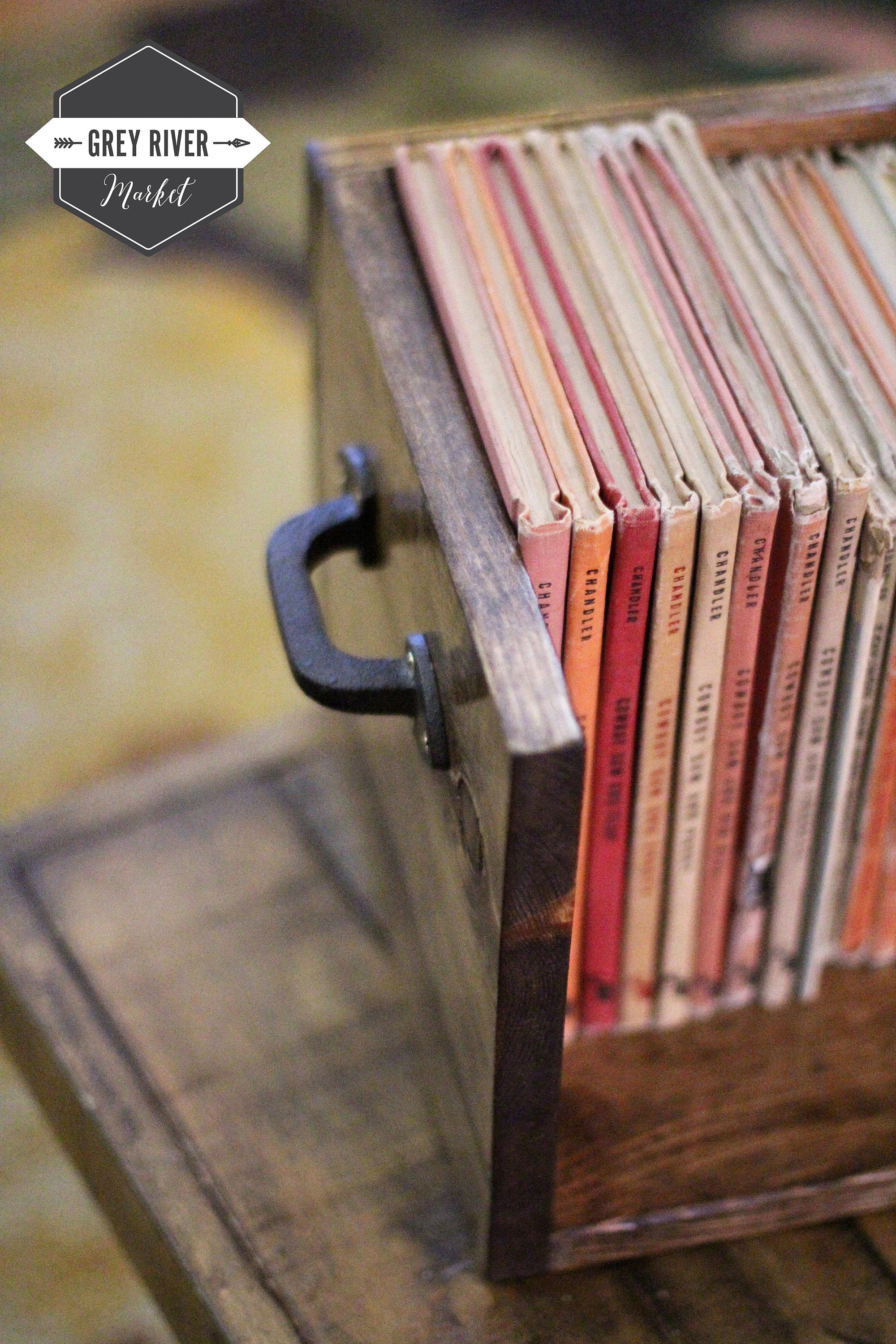Extra Large Bookshelf Box Rustic Iron Handles / Desktop Book - Etsy