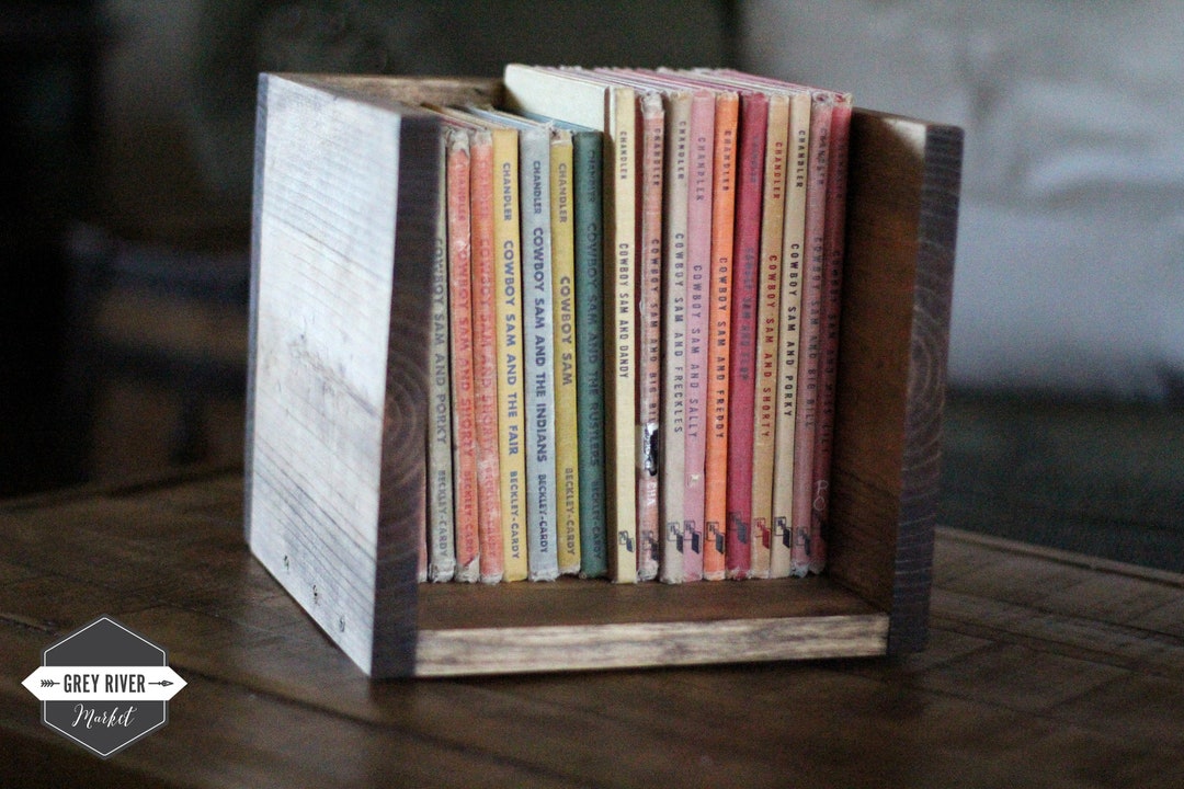 Small Bookshelf Box With Optional Rustic Iron Handles/rustic Bookshelf ...