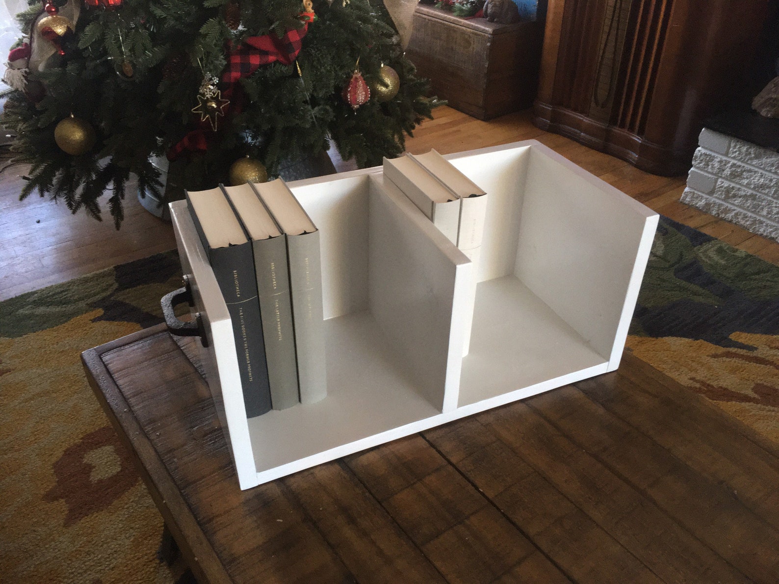 LARGE Tabletop Bookshelf Box With Center Divider and Optional - Etsy