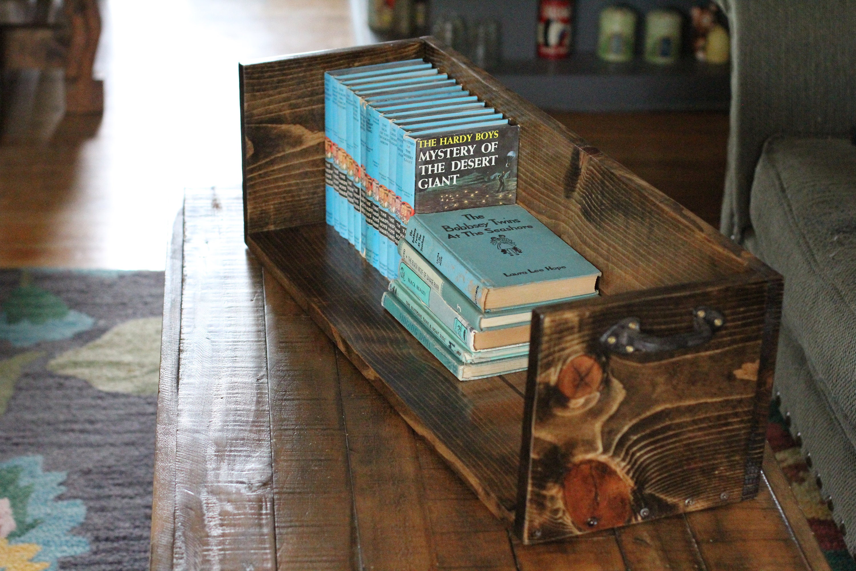 Extra Large Bookshelf Box Rustic Iron Handles / Desktop Book - Etsy