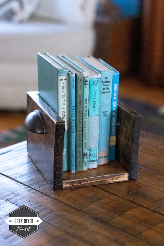 MINI 9Wide x 8Deep x 5.5H Bookshelf Box with Optional Rustic Iron ...