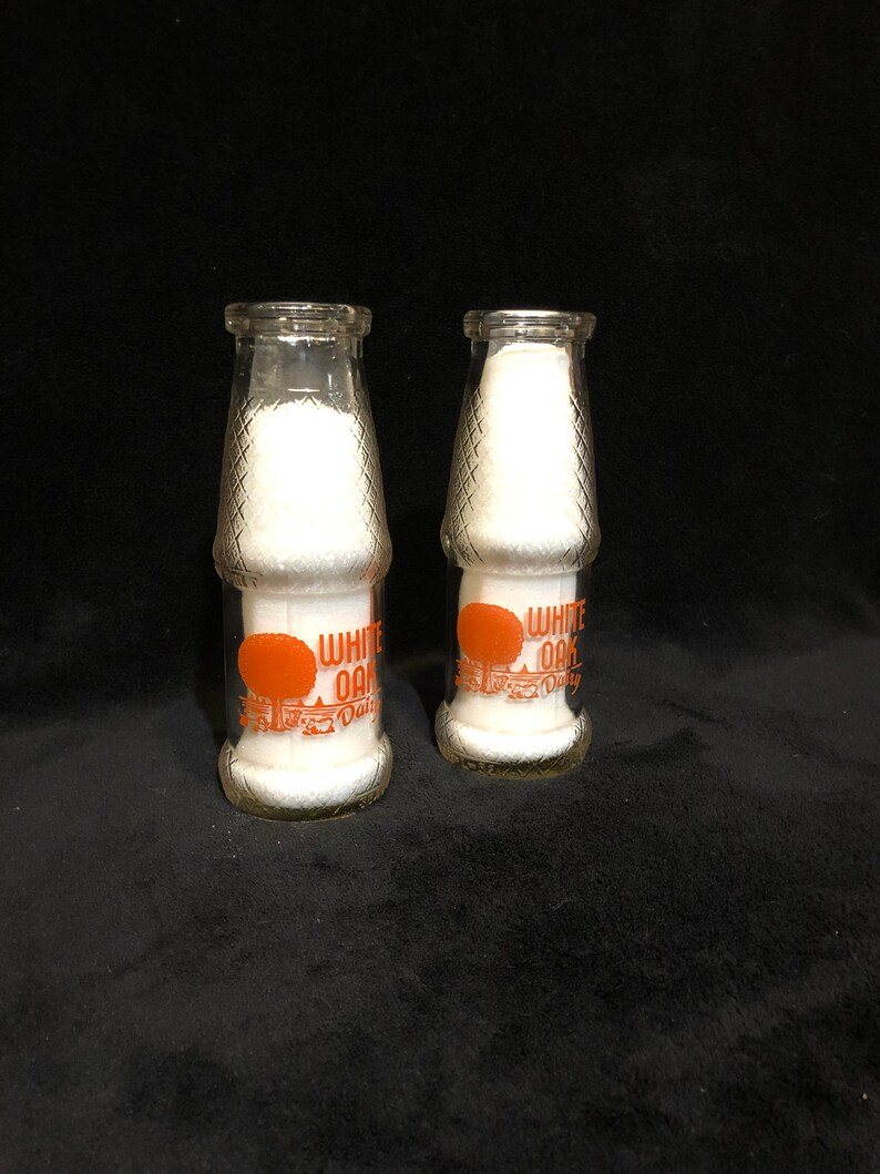 White Oak Dairy Milk Bottles Pair Georgetown Ohio Half | Etsy