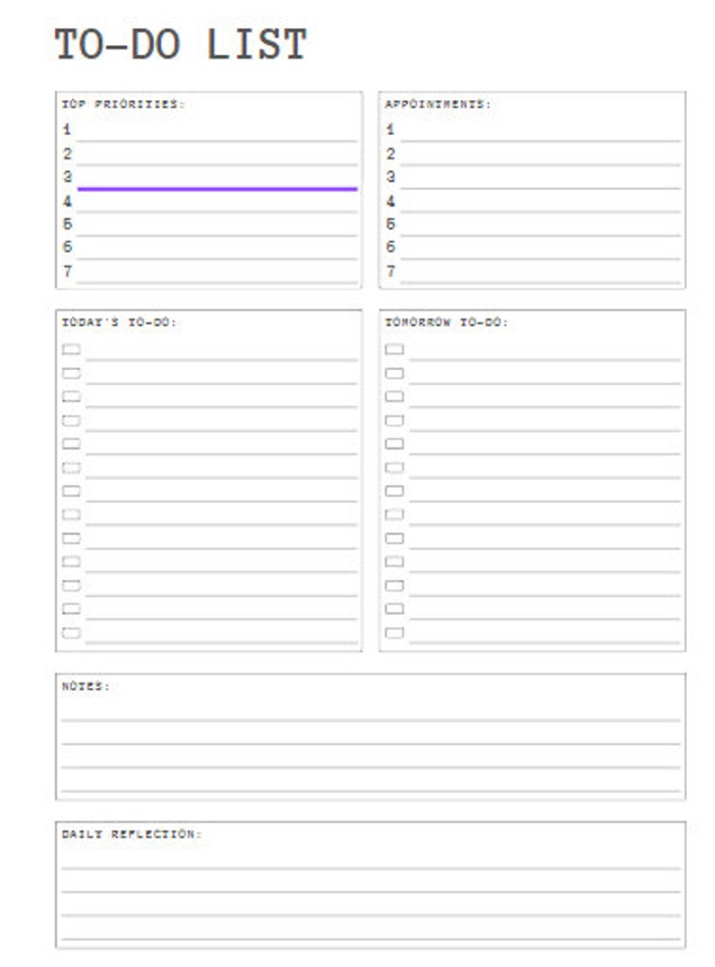 Simple Daily Checklist Digital Download, Printable, to Do List ...